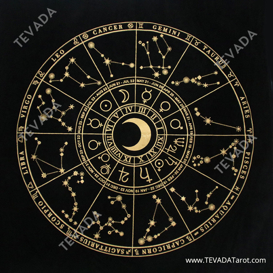 Tarot Table Cloth - Zodiac Moon | TEVADA Tarot